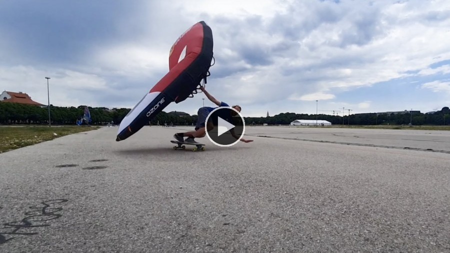 Windskate, Wingskating with Koabär Surfskateboards and Ozone Wings ...